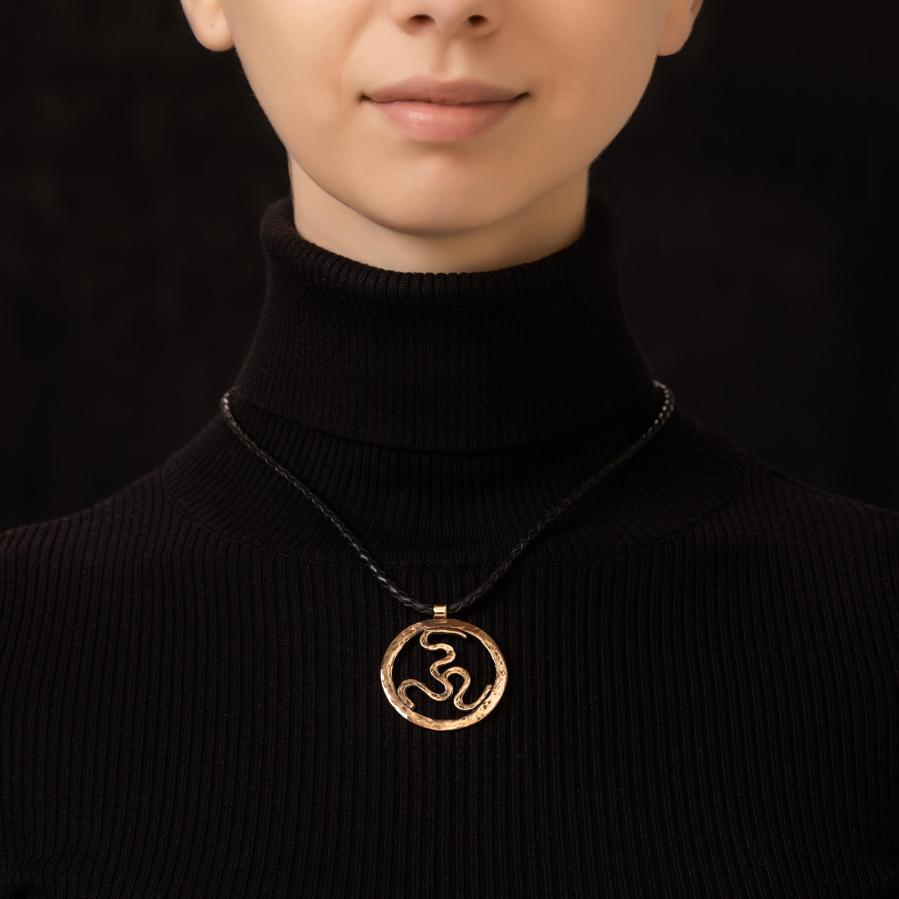 Bronze Three Snakes Sun Pendant | Baltic Pagan Jewelry - Etsy