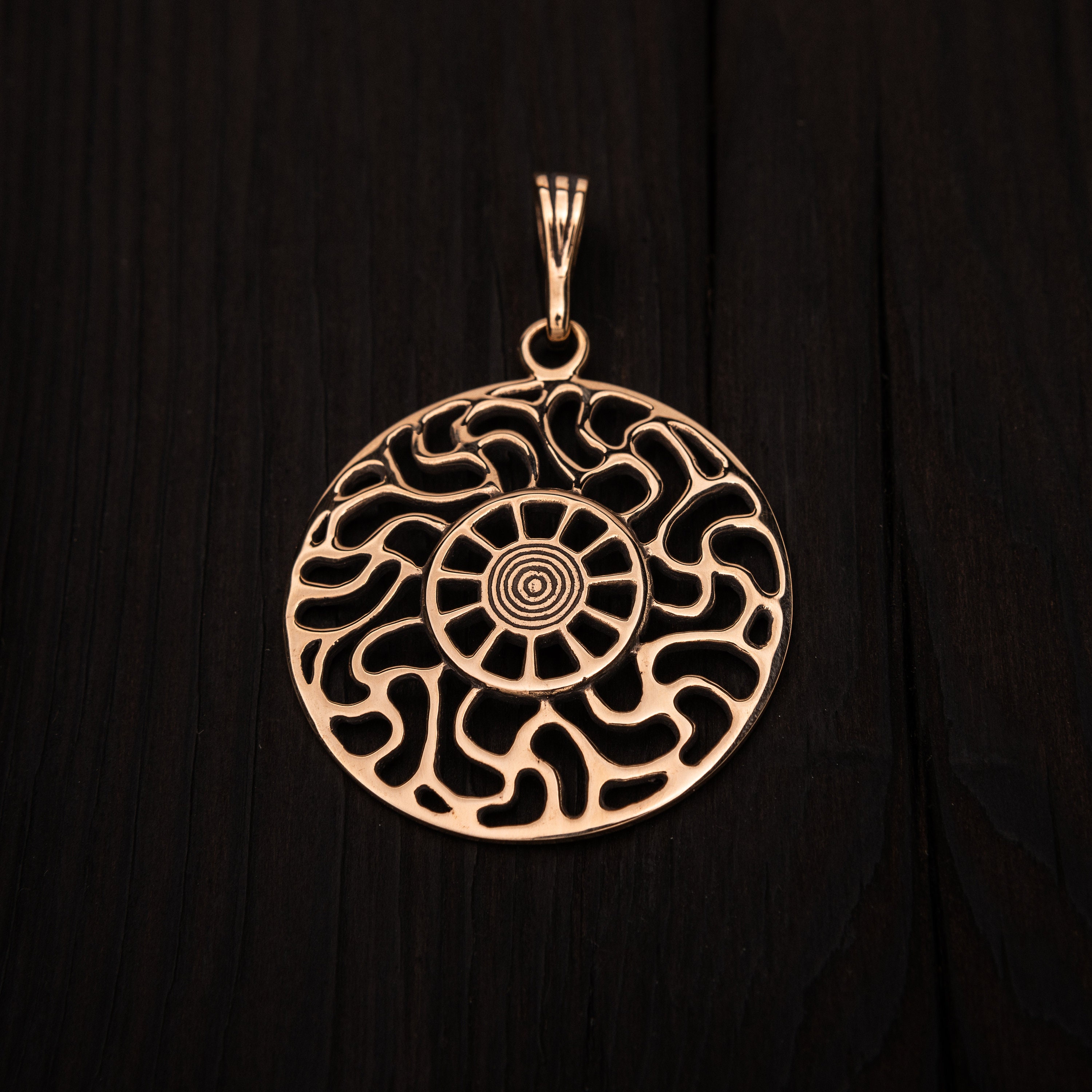 Bronze Prussian Sun Symbol Pendant Baltic Ethno Sun - Etsy