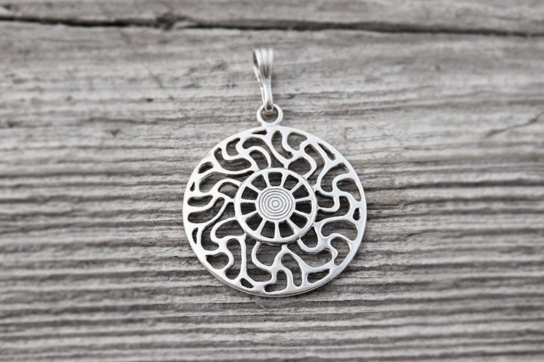 Silver Prussian Sun symbol pendant Baltic ethno sun | Etsy