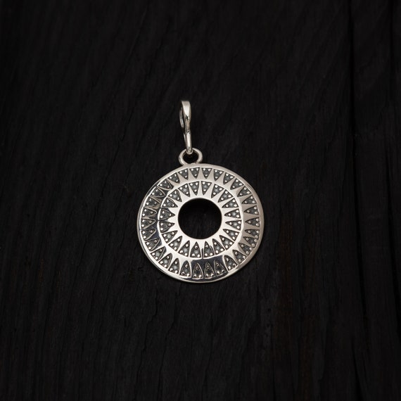 Silver Sun Symbol Pendant Minimal Sun Ancient Pendant | Etsy