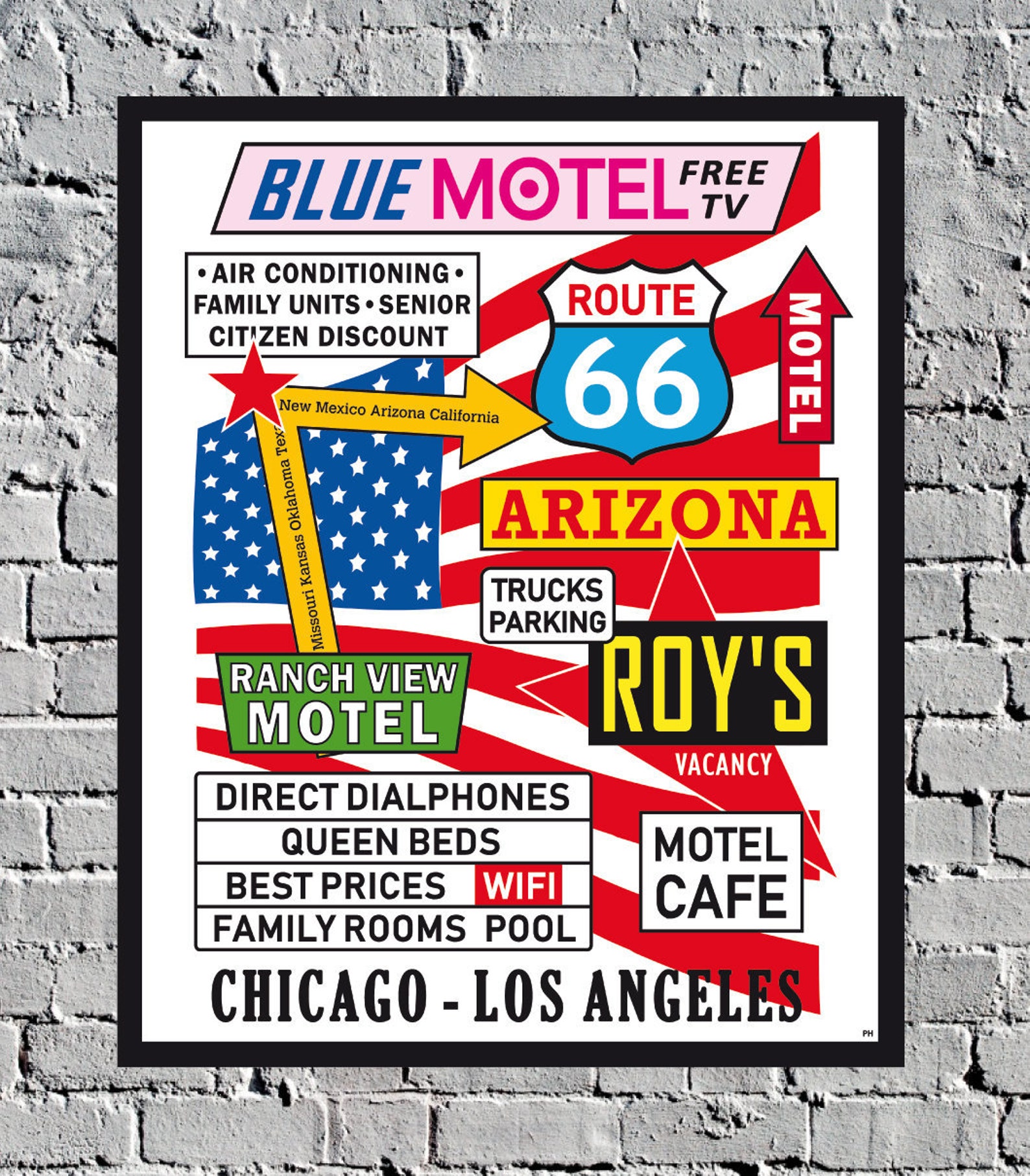 Route 66 Road USA Poster Travel Vintage Decoration | Etsy