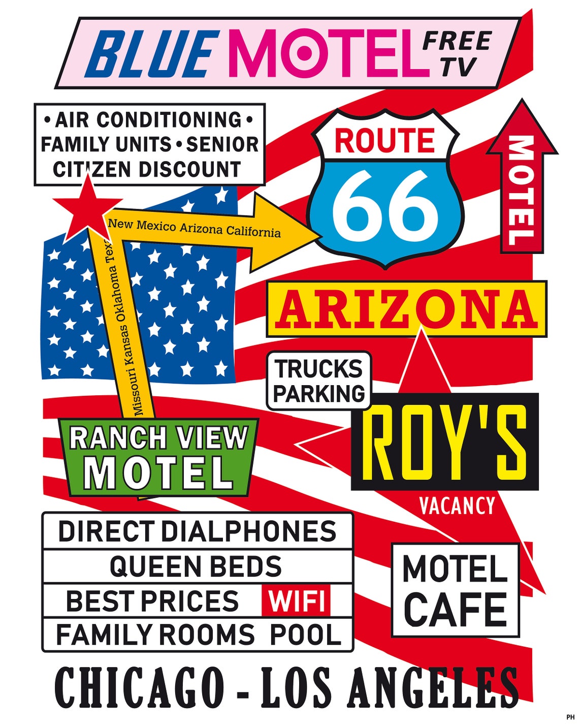 Route 66 Road USA Poster Travel Vintage Decoration | Etsy