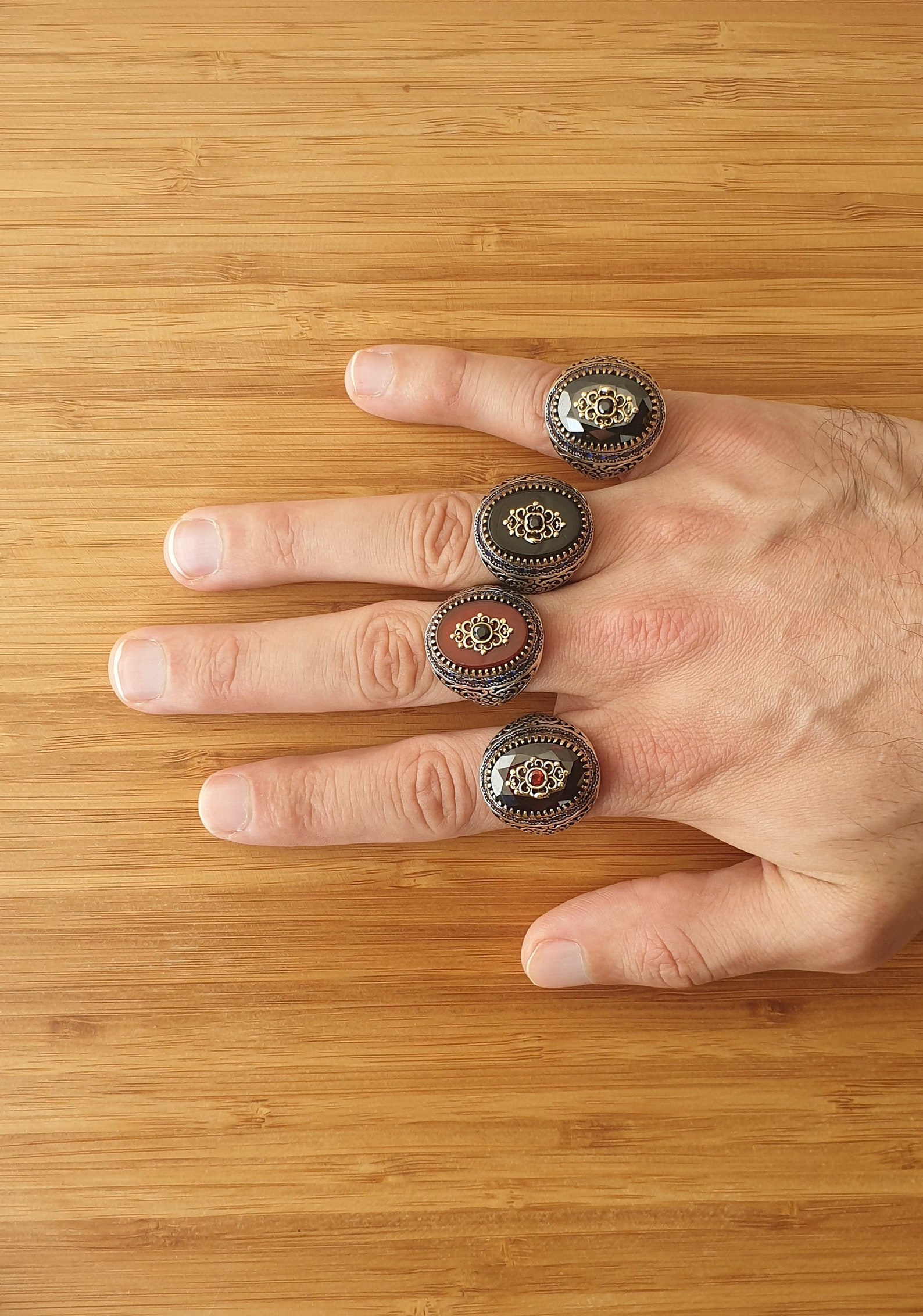 925 Sterling Silver Mens Ring Sterling Silver Man's Ring | Etsy