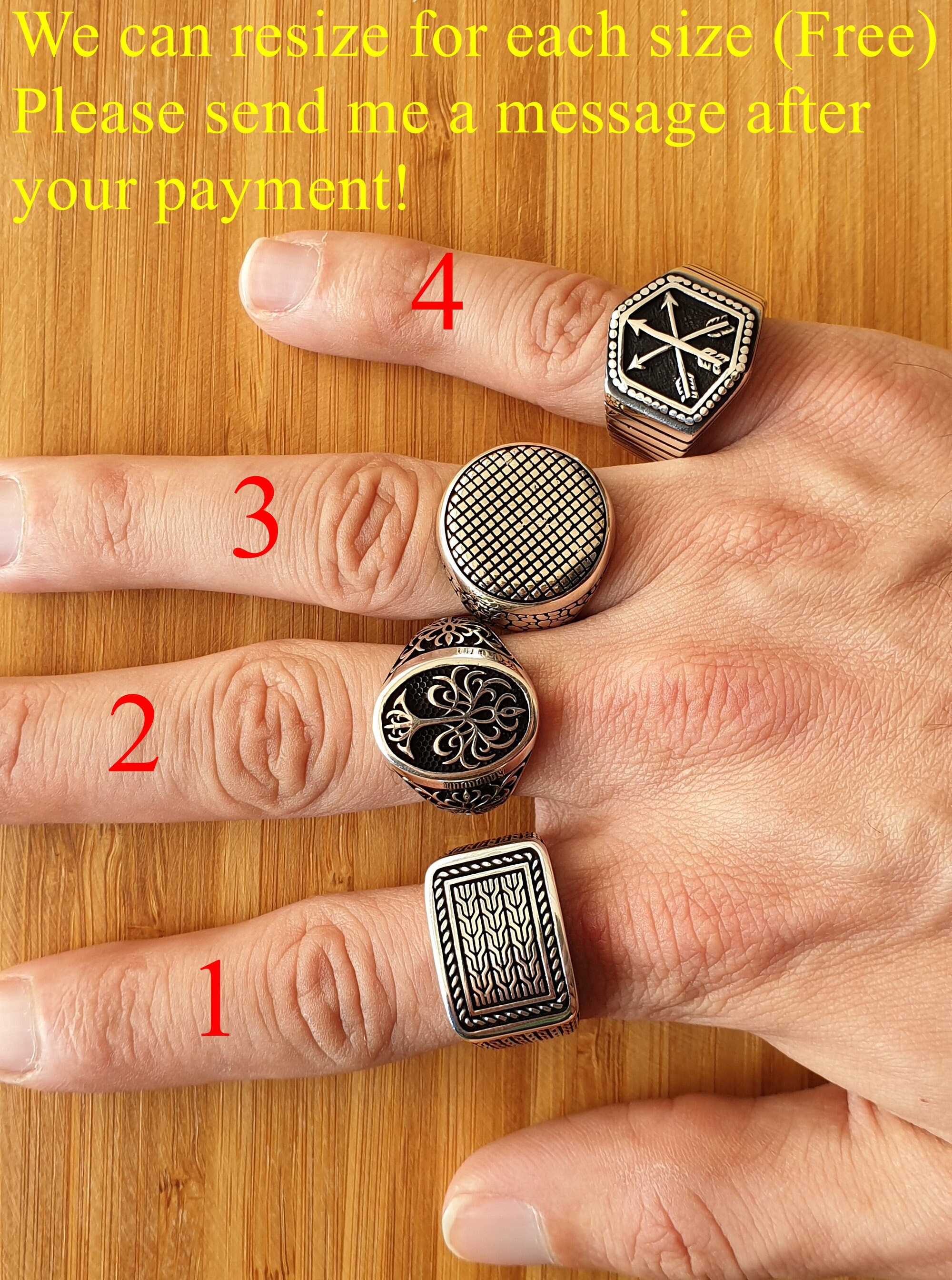 925 Sterling Silver Mens Ring Sterling Silver Man's Ring | Etsy