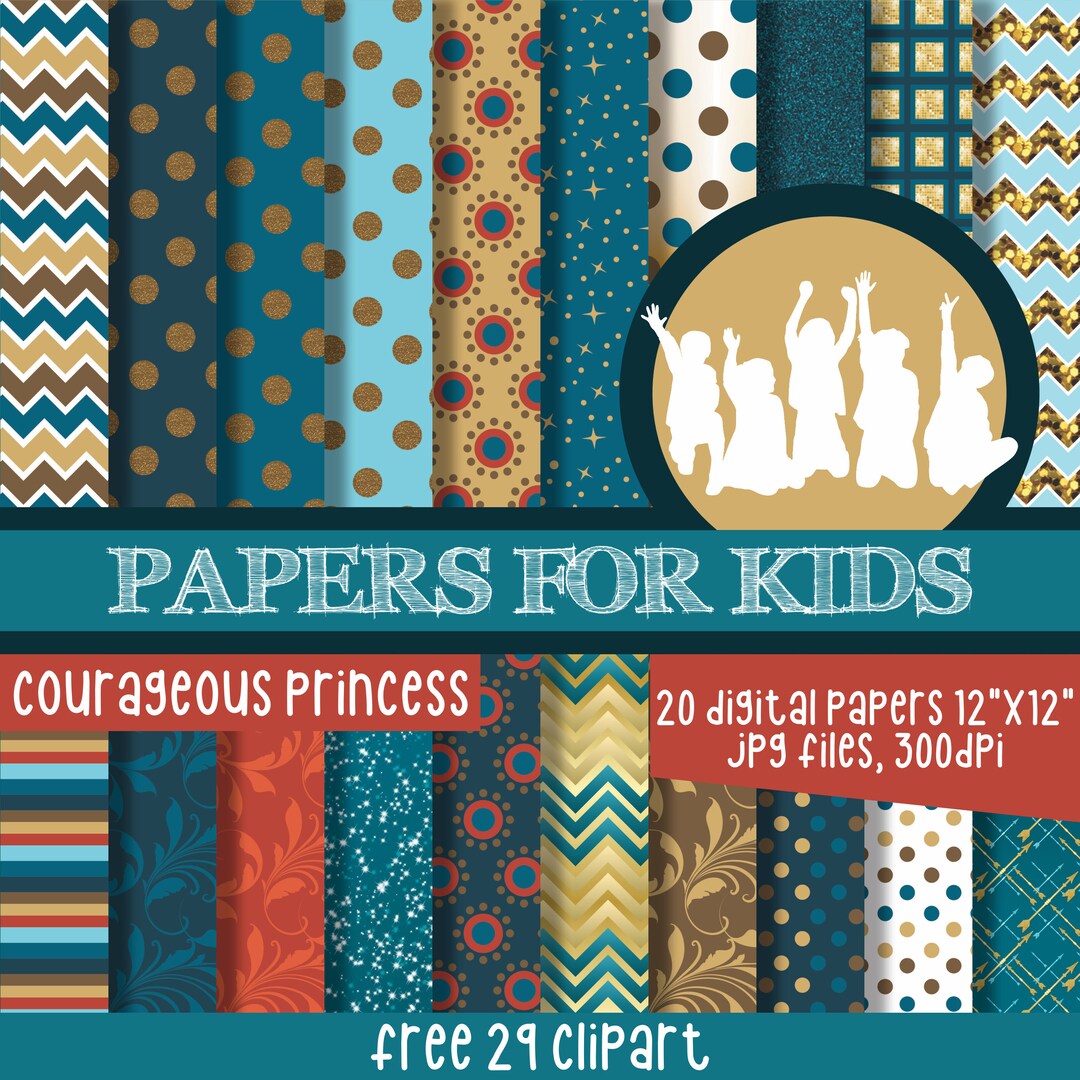 Courageous Princess, Digital Papers, Princess Paper, Girls, Invitation ...