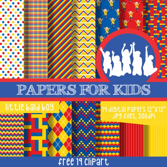 Little Bald Boy Digital Papers Boys Background Birthday - Etsy