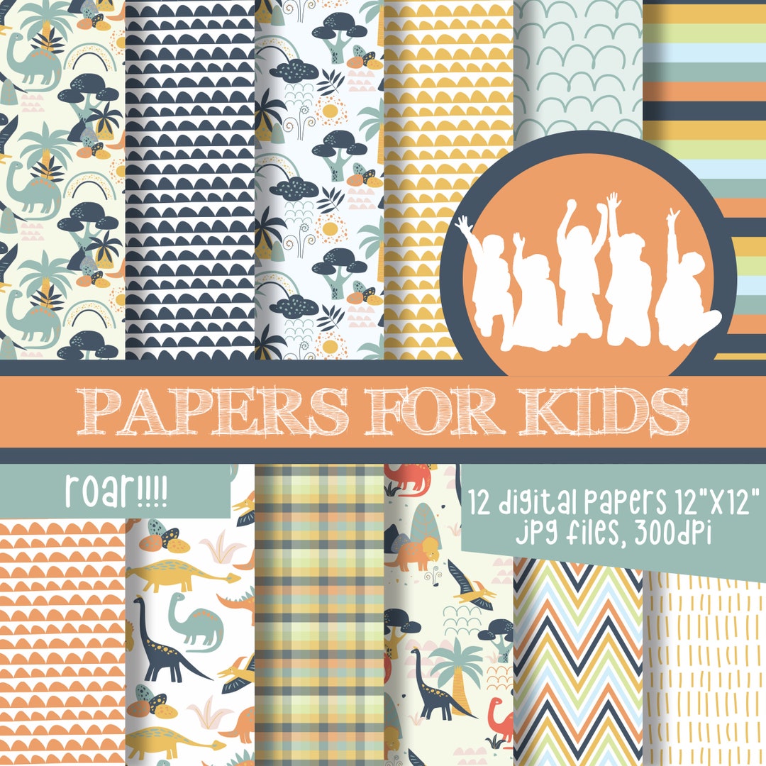 Dinosaur, Digital Paper, Birthday, Dinosaur Background, Animals ...