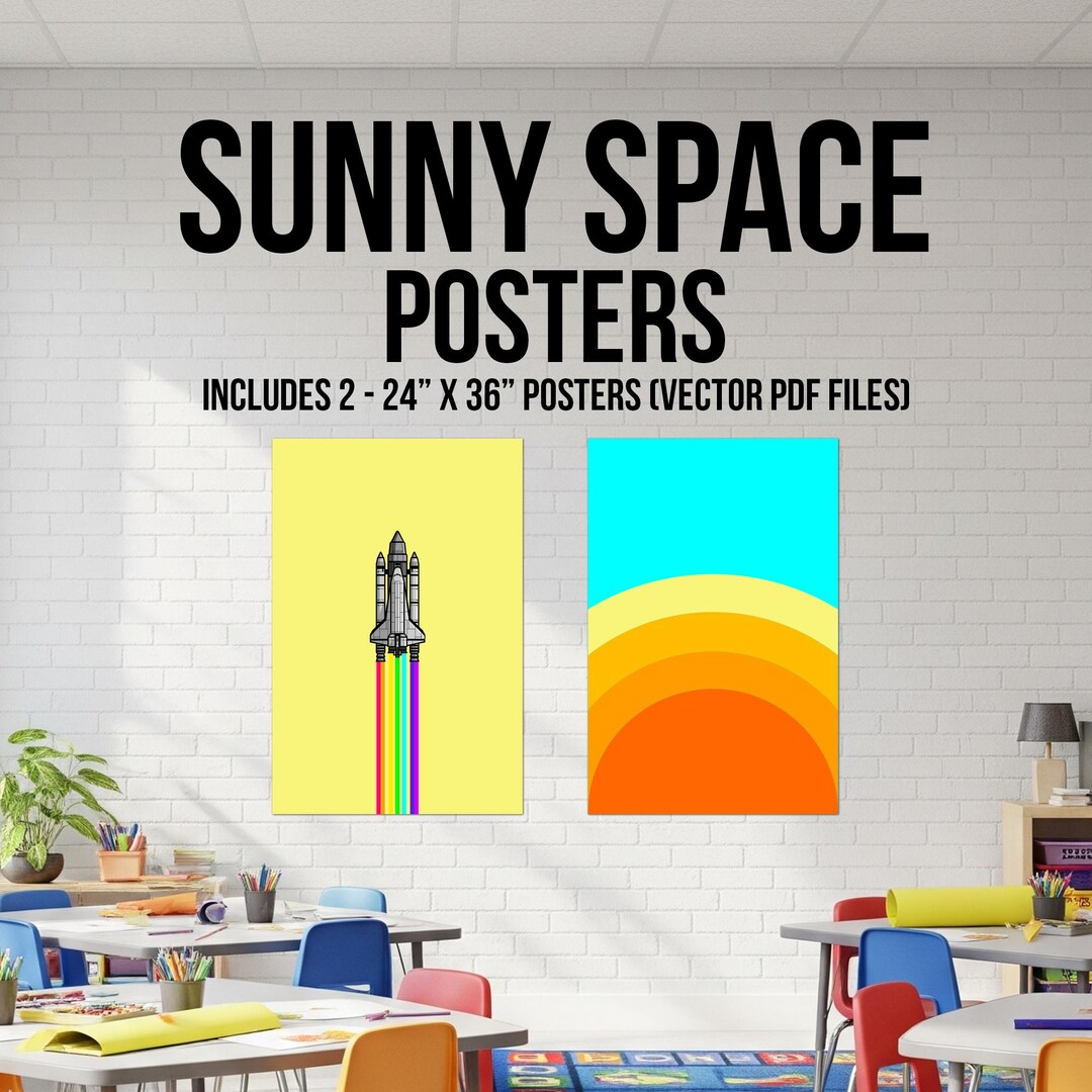 Sunny Space Posters - Etsy