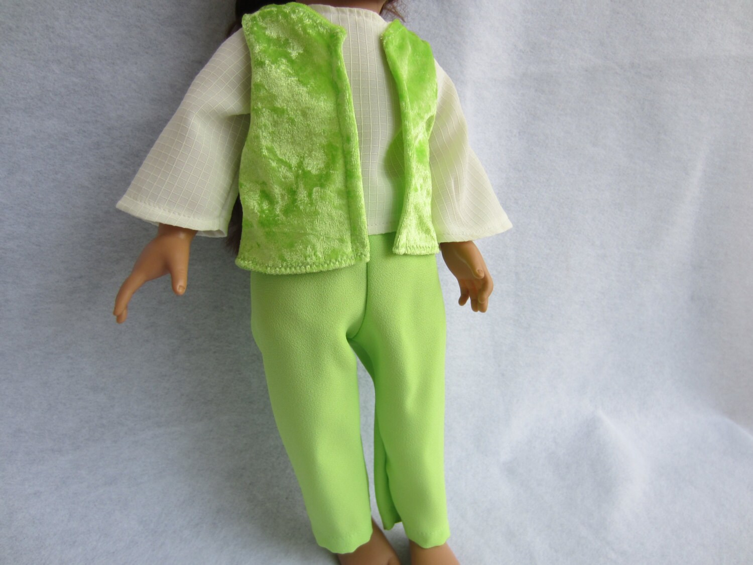 18 Inch Doll Clothes, 18 in Doll Outfit, Cream Doll Blouse, Lime Green ...