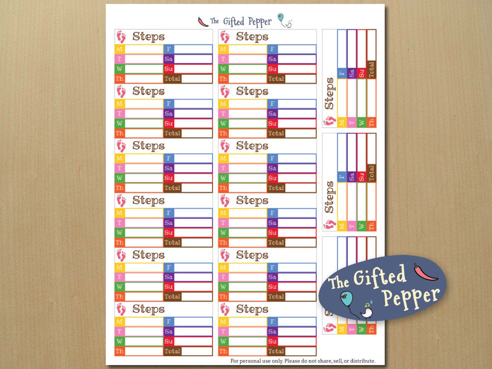 Daily Step Count Stickers for Erin Condren Horizontal Layout | Etsy