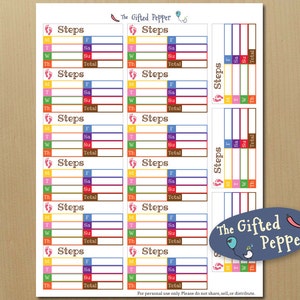 Daily Step Count Stickers for Erin Condren Horizontal Layout | Etsy