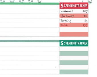 Daily Spending Stickers printable. Expense Log Budget Plan | Etsy
