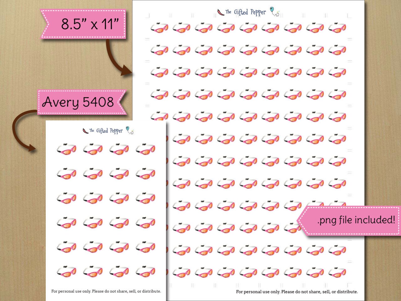 Swim Goggles Stickers printable. Swimming Practice - Etsy