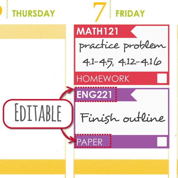 College Printable Stickers - Etsy