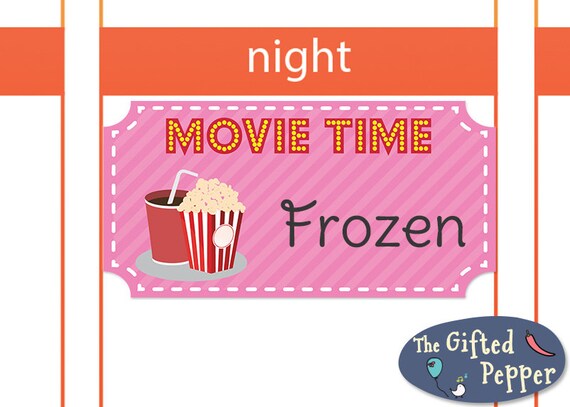 Movie Time Stickers printable. for Erin Condren Planner. | Etsy