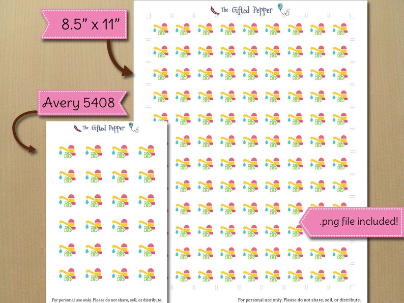 Water Bill Stickers printable Tap Water Payment Stickers - Etsy