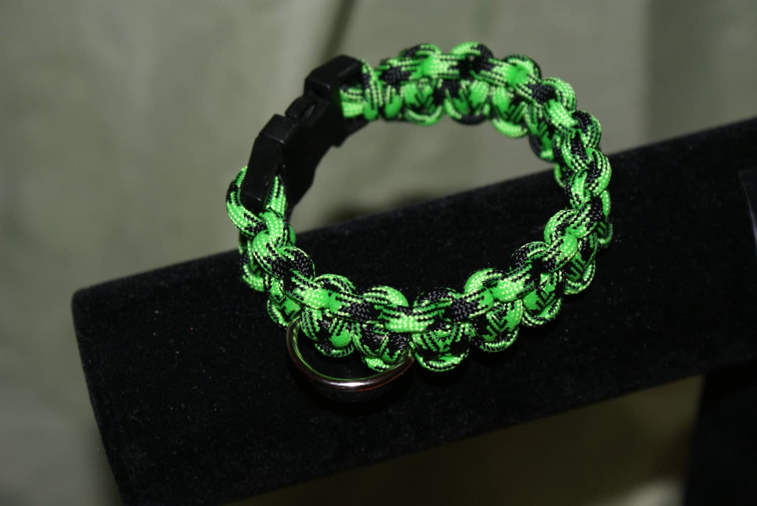 Zombie Paracord Bracelet or Cuff, Zombie Green and Black, The Walking Dead