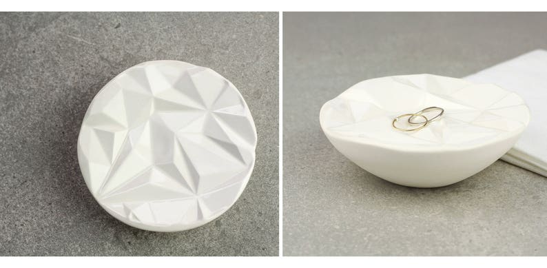 Geometric Porcelain Ring Dish.handmade Ceramic Minimalist - Etsy