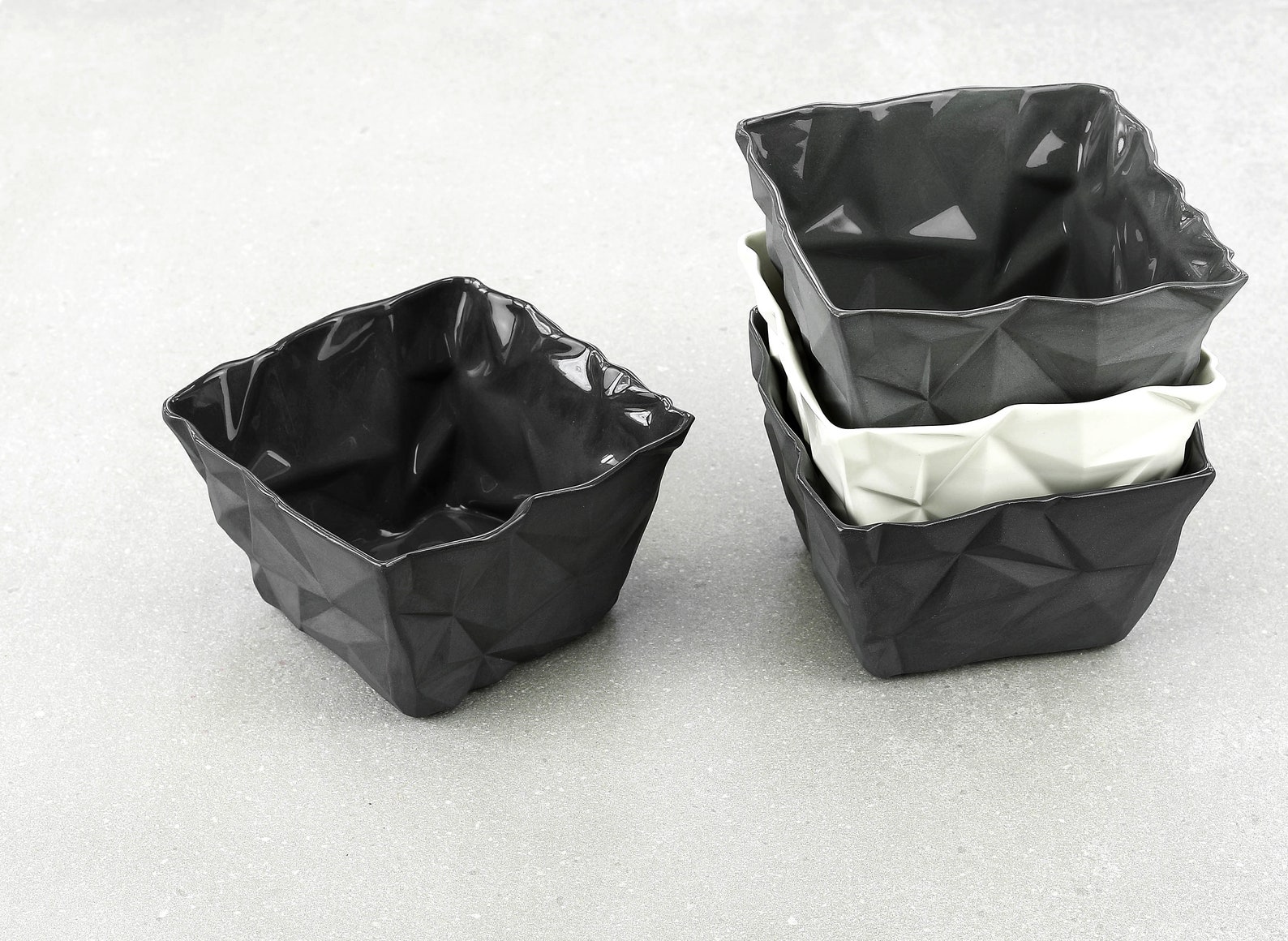 Origami Ceramic Bowl.minimalist Porcelain Bowl. Simple | Etsy