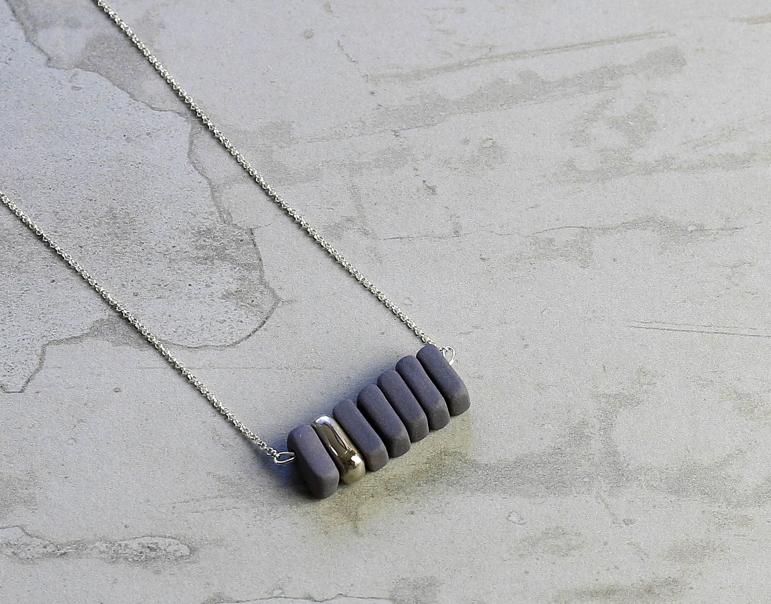 Minimalist Abstract Jewel. Ceramic Contemporary Thin Necklace ...