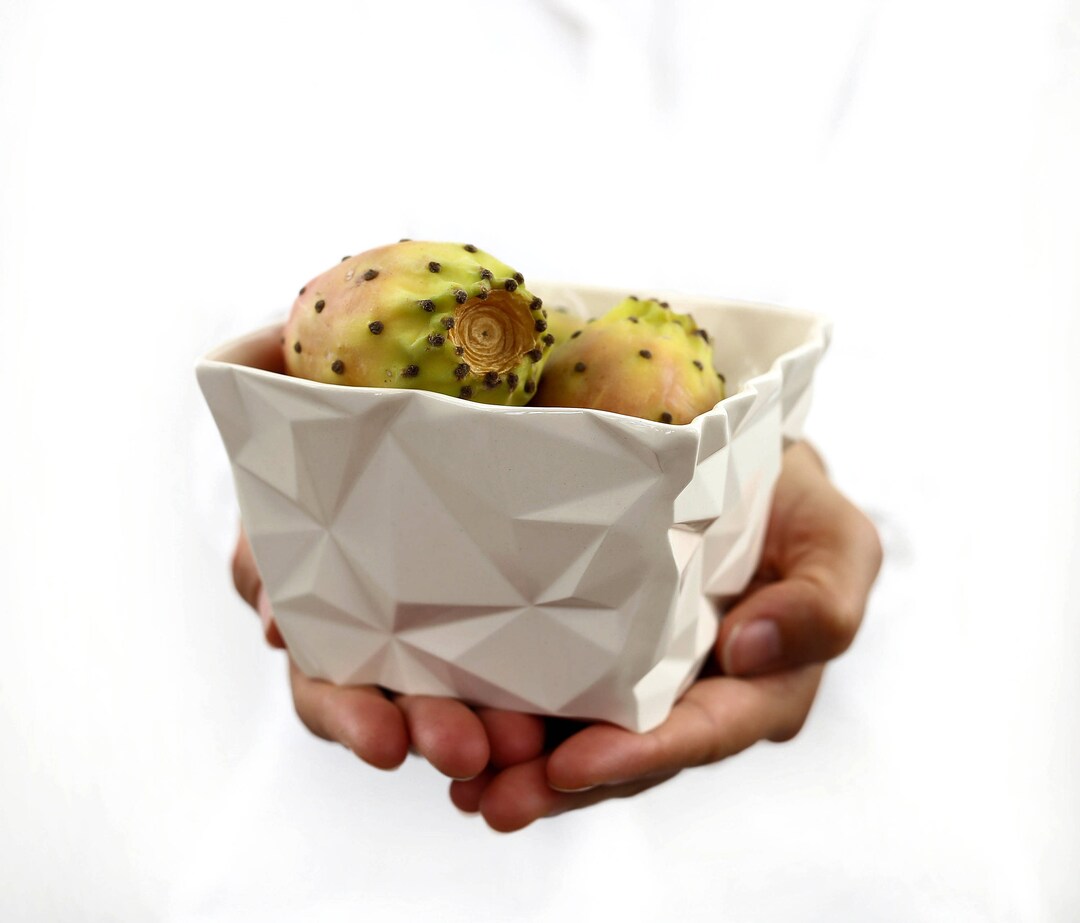 Origami Ceramic Bowl. Minimalist Porcelain Bowl. Simple Design.triangle ...