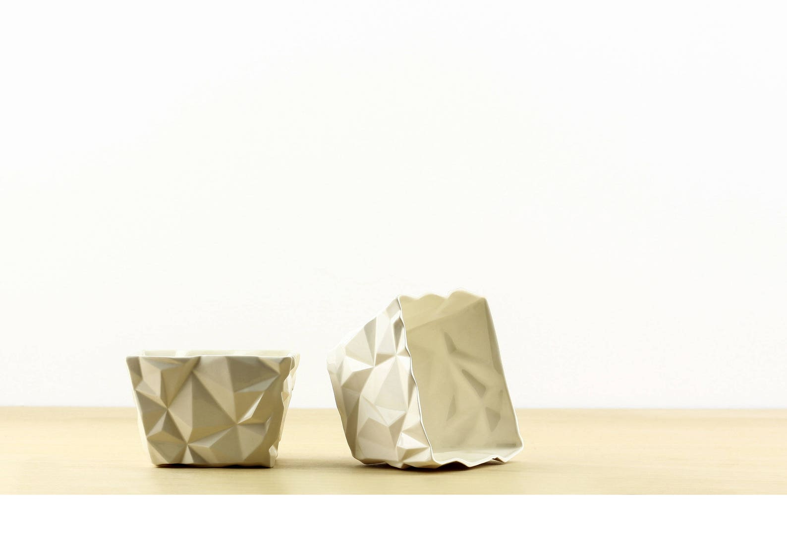 Origami Porcelain Planter.geometric Bowl.minimalist Handmade - Etsy