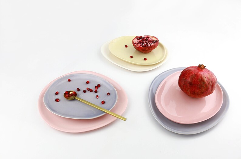 Porcelain Dinnerware. Unique Pottery Plate. Handmade Ceramic Dainty ...