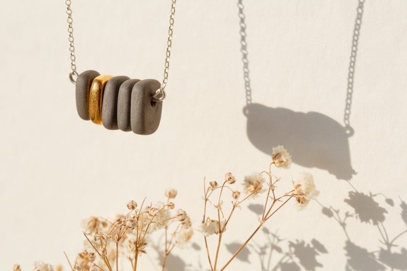 Minimalist Geometrical Abstract Jewel. Ceramic Thin Necklace. | Etsy