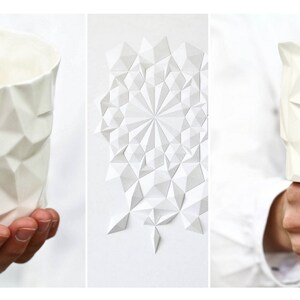 Origami Ceramic Mug. Minimalist Porcelain Mug.triangle Minimal Pencil ...