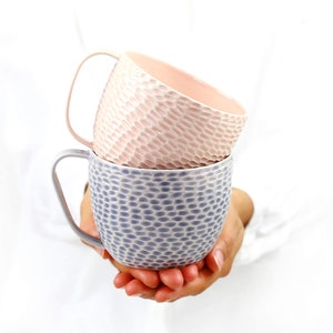 Handmade Coffee Mug. Ceramic Tea Pink Cup. Porcelain Coffee Dainty Mug ...