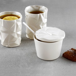 Origami Ceramic Mug. Minimalist Porcelain Mug.triangle Minimal Pencil ...