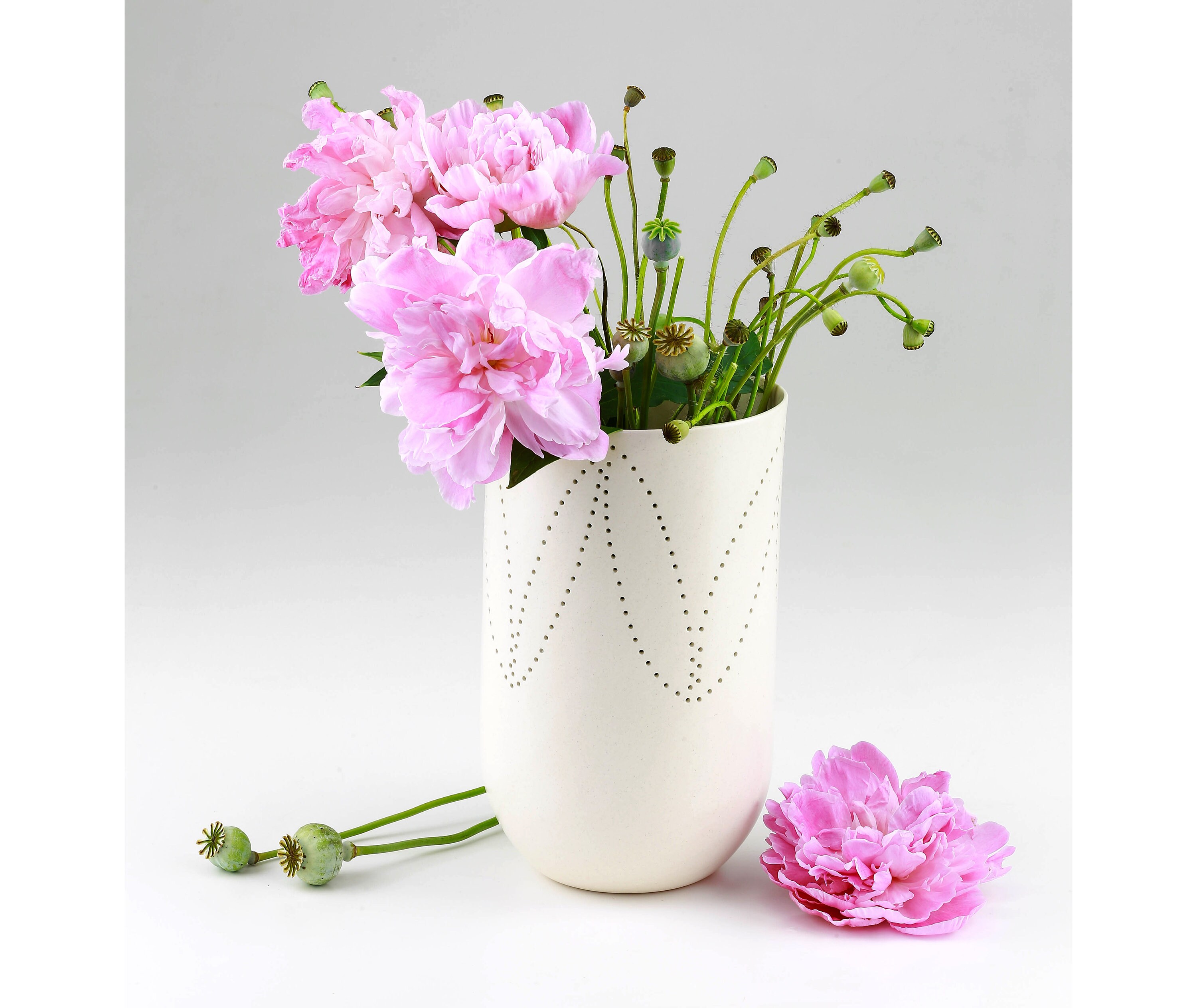 White Tube Vase. Handmade Ceramic Vase. Modern White Vase. | Etsy