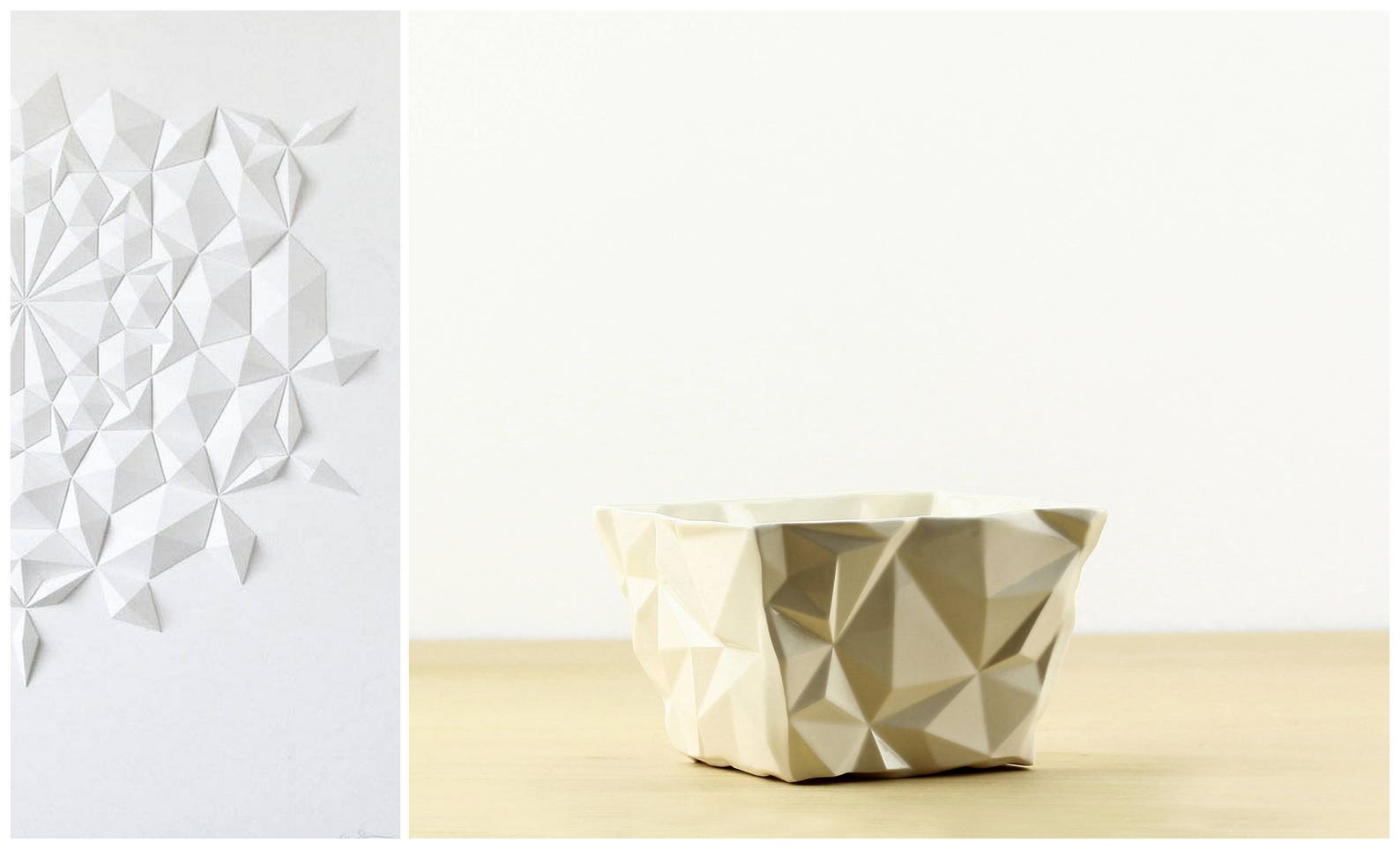 Origami Porcelain Planter.geometric Bowl.minimalist Handmade - Etsy