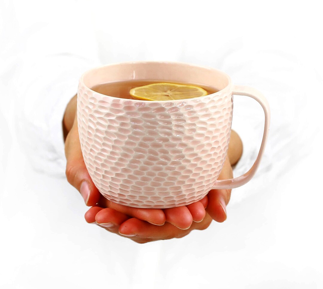 Handmade Coffee Mug. Ceramic Tea Pink Cup. Porcelain Coffee Dainty Mug ...