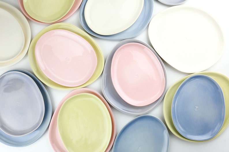 Porcelain Dinnerware. Unique Pottery Plate. Handmade Ceramic Dainty ...