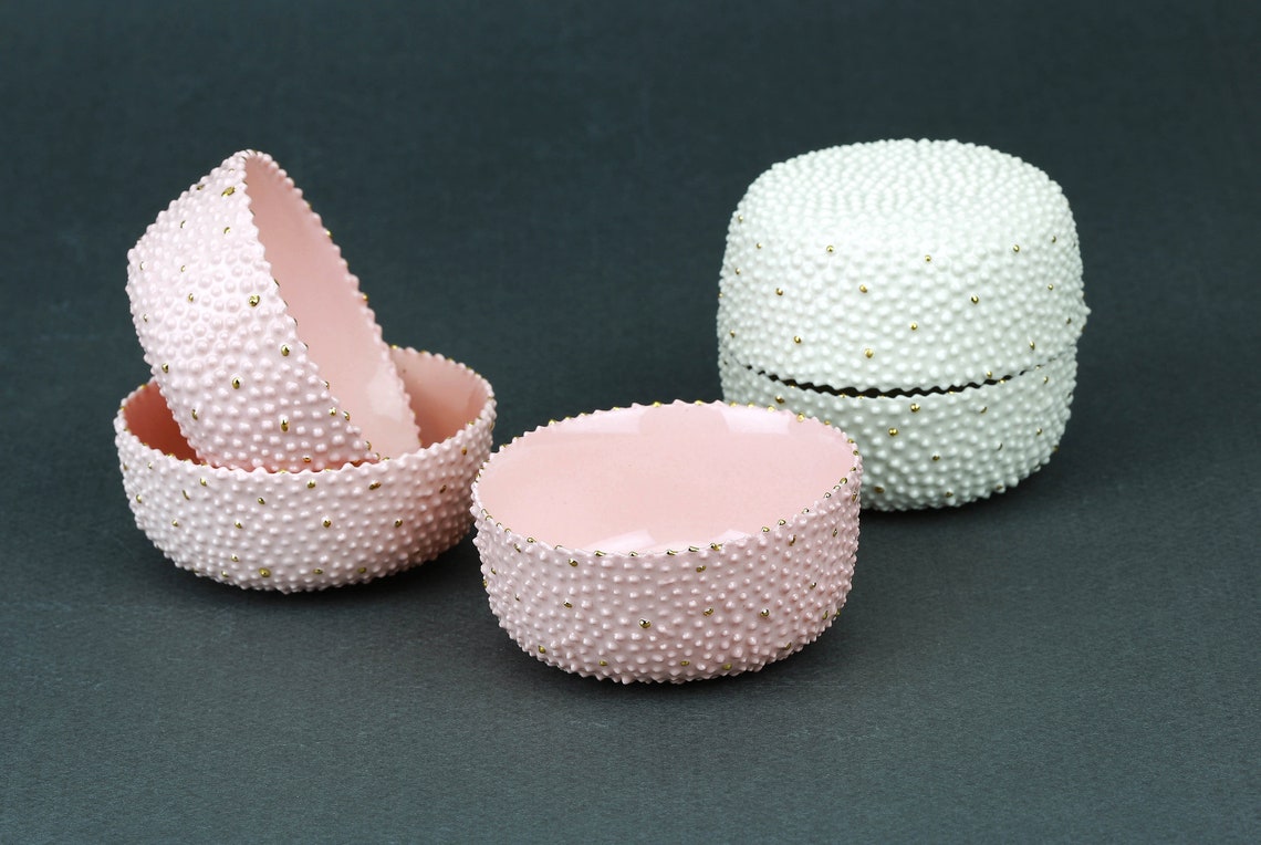 Tiny Pink Porcelain Engagement Ring Dish.handmade Ceramic | Etsy