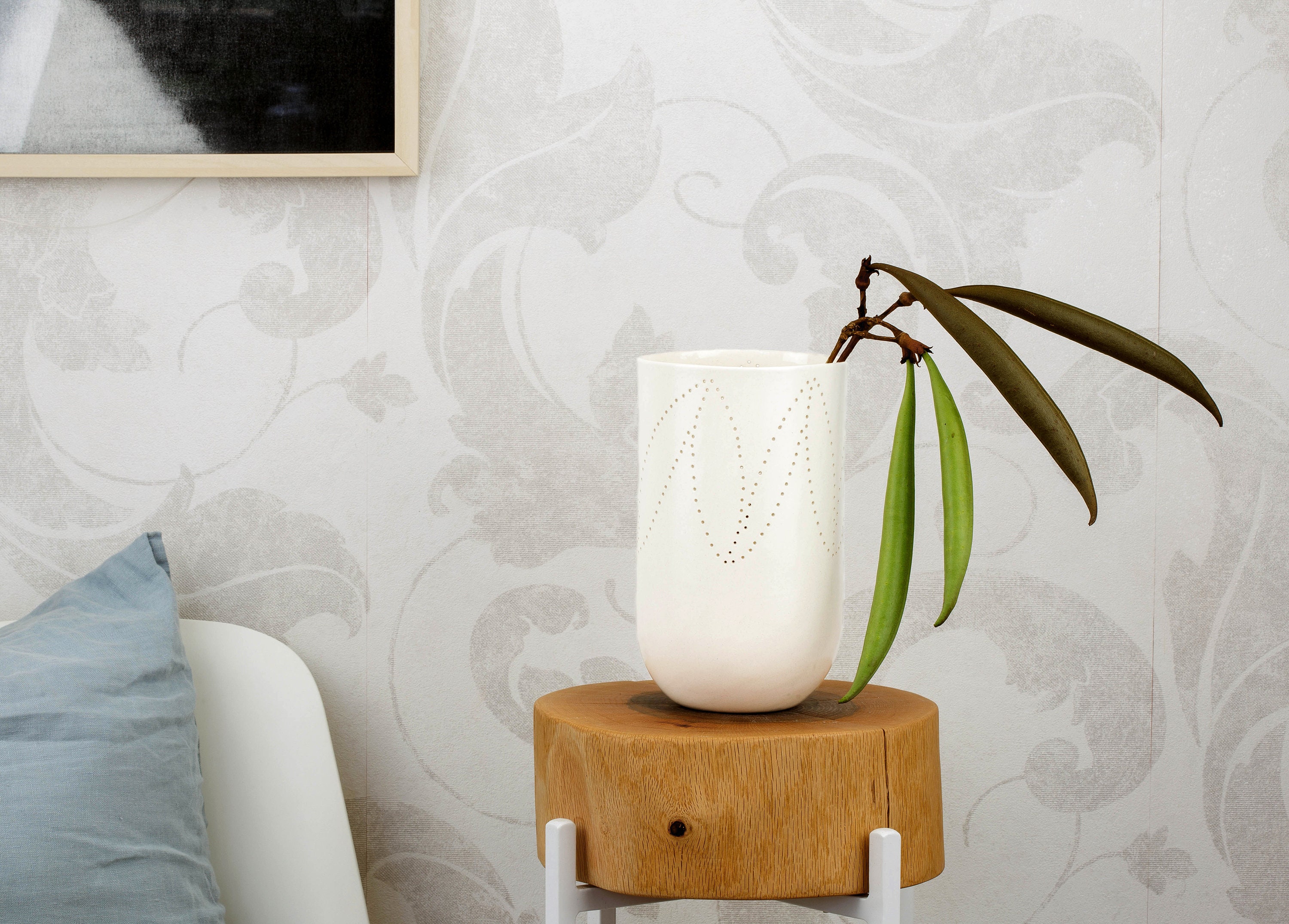 White Tube Vase. Handmade Ceramic Vase. Modern White Vase. | Etsy