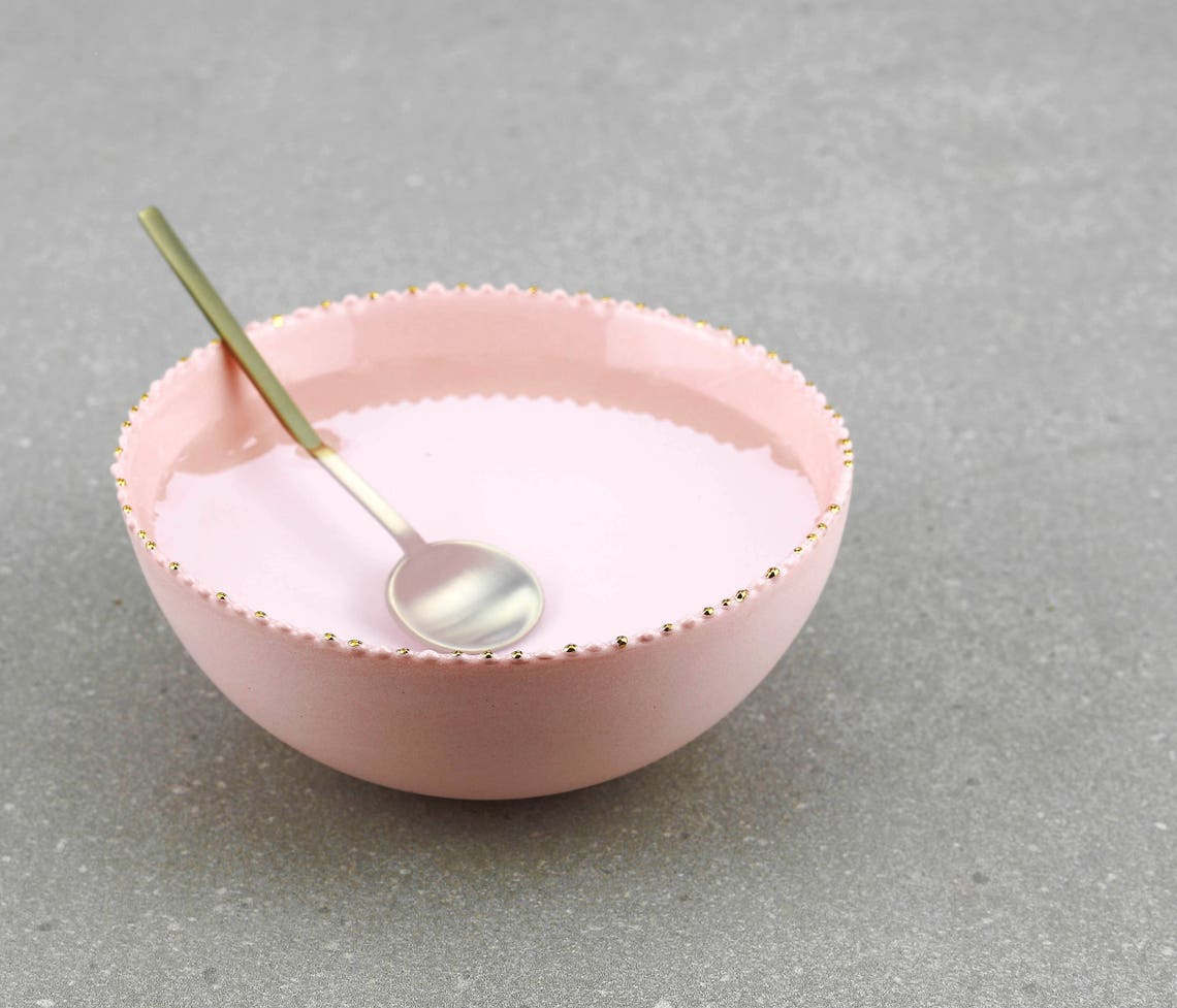 Porcelain Minimalist Bowl. Handmade Ceramic Bowl. Pink Serving | Etsy