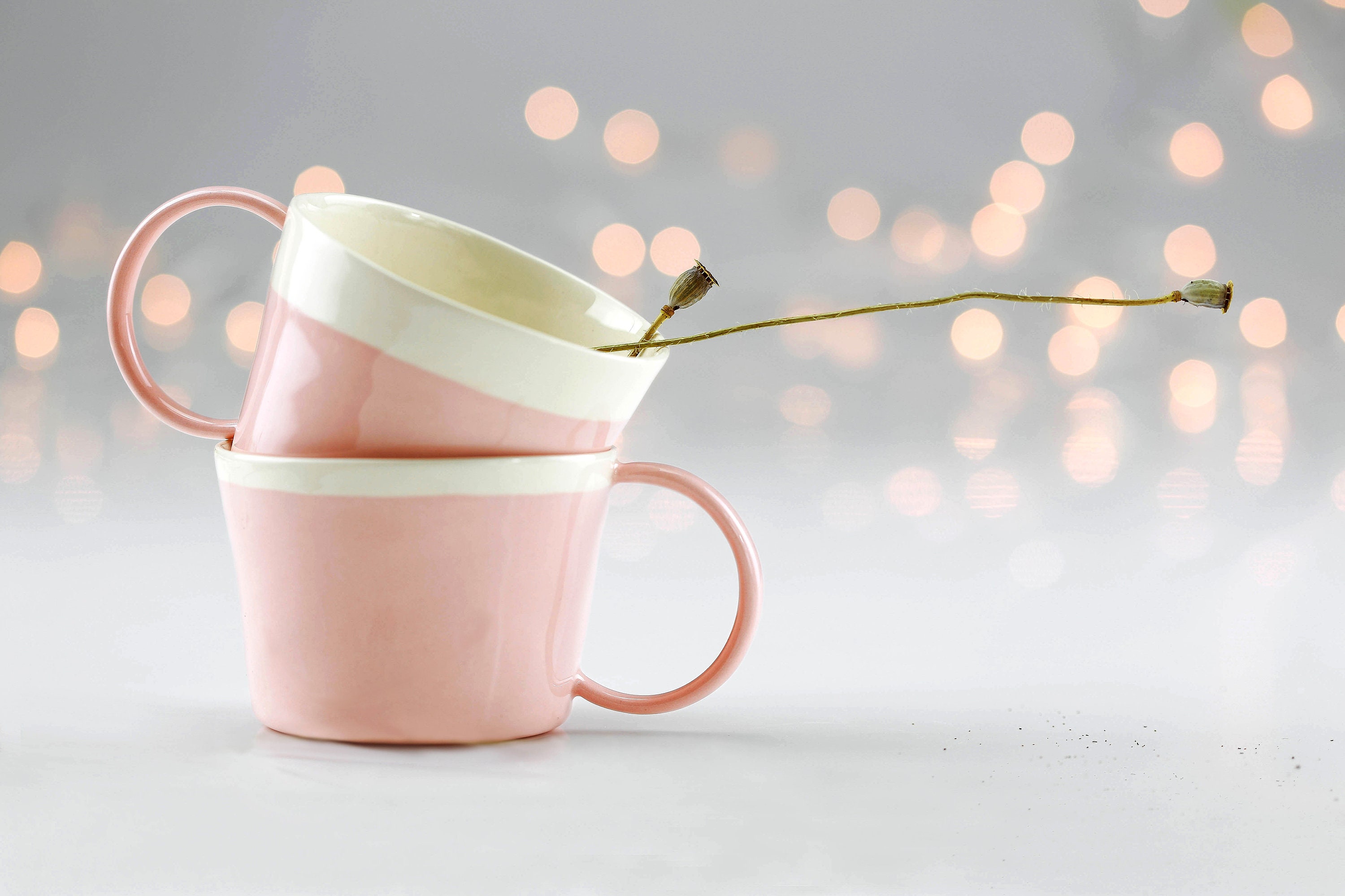 Handmade Pink Mug. Ceramic Coffee Cup. Porcelain Simple Tea | Etsy