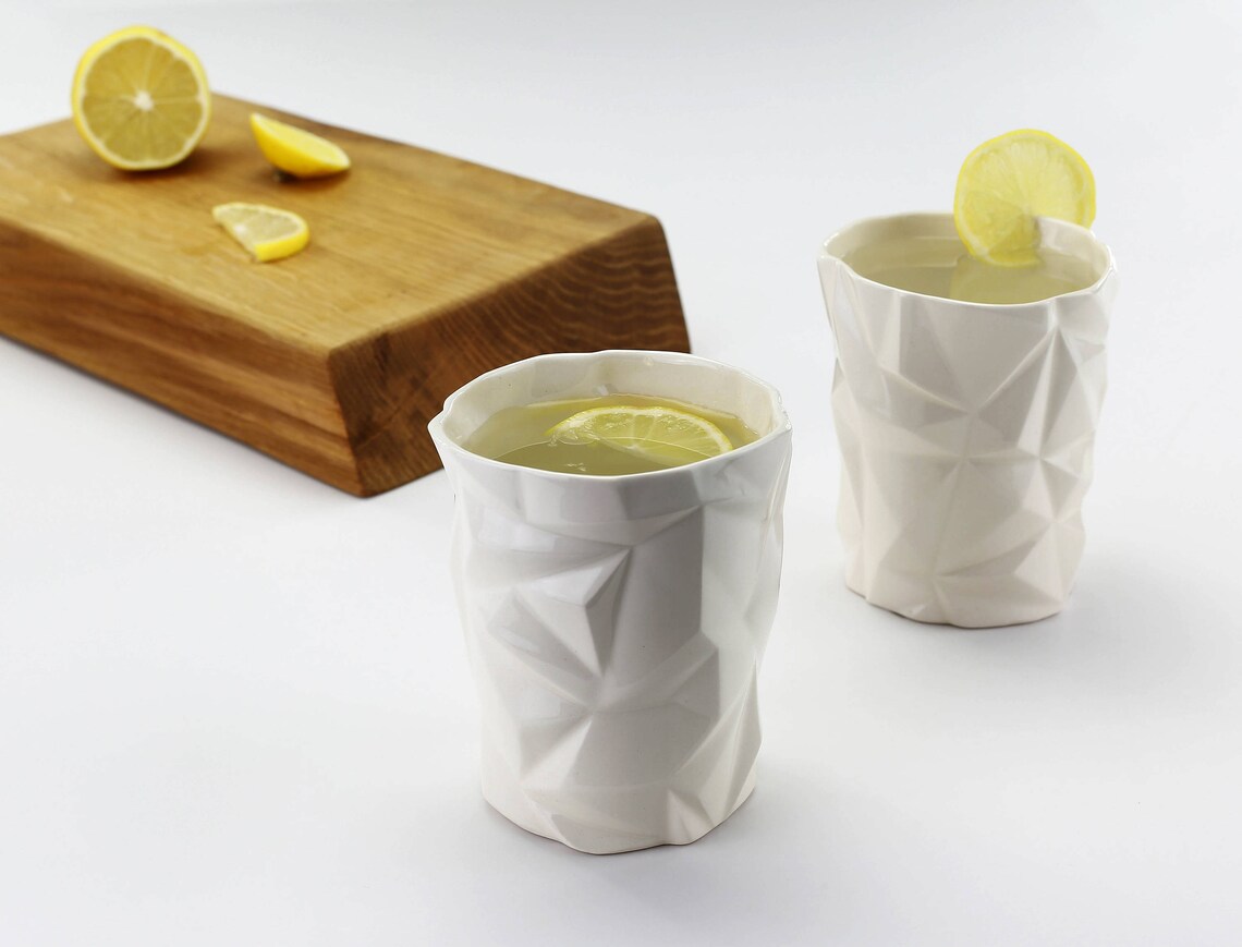 Origami Ceramic Mug. Minimalist Porcelain Mug.Triangle Minimal | Etsy