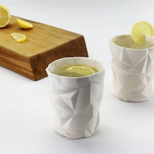 Origami Ceramic Mug. Minimalist Porcelain Mug.triangle Minimal Pencil ...