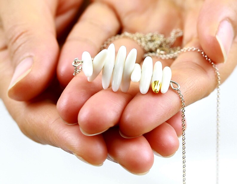 Porcelain Minimalist Jewelry. Ceramic Contemporary Dainty Gold | Etsy