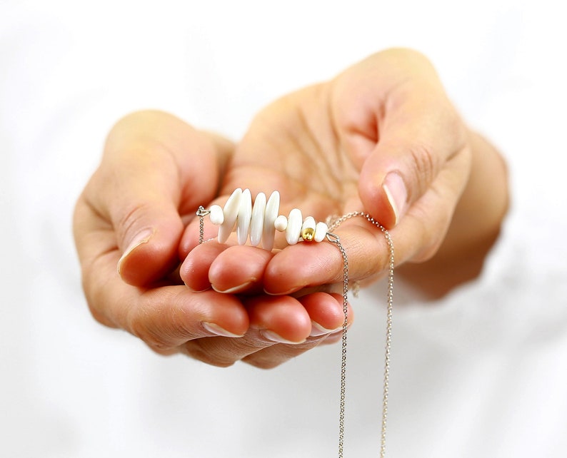 Porcelain Minimalist Jewelry. Ceramic Contemporary Dainty Gold - Etsy