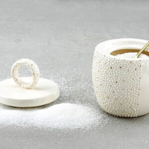 Handmade Ceramic Sugar Basin. Porcelain Dainty Sugar Bowl. Modern Jar ...