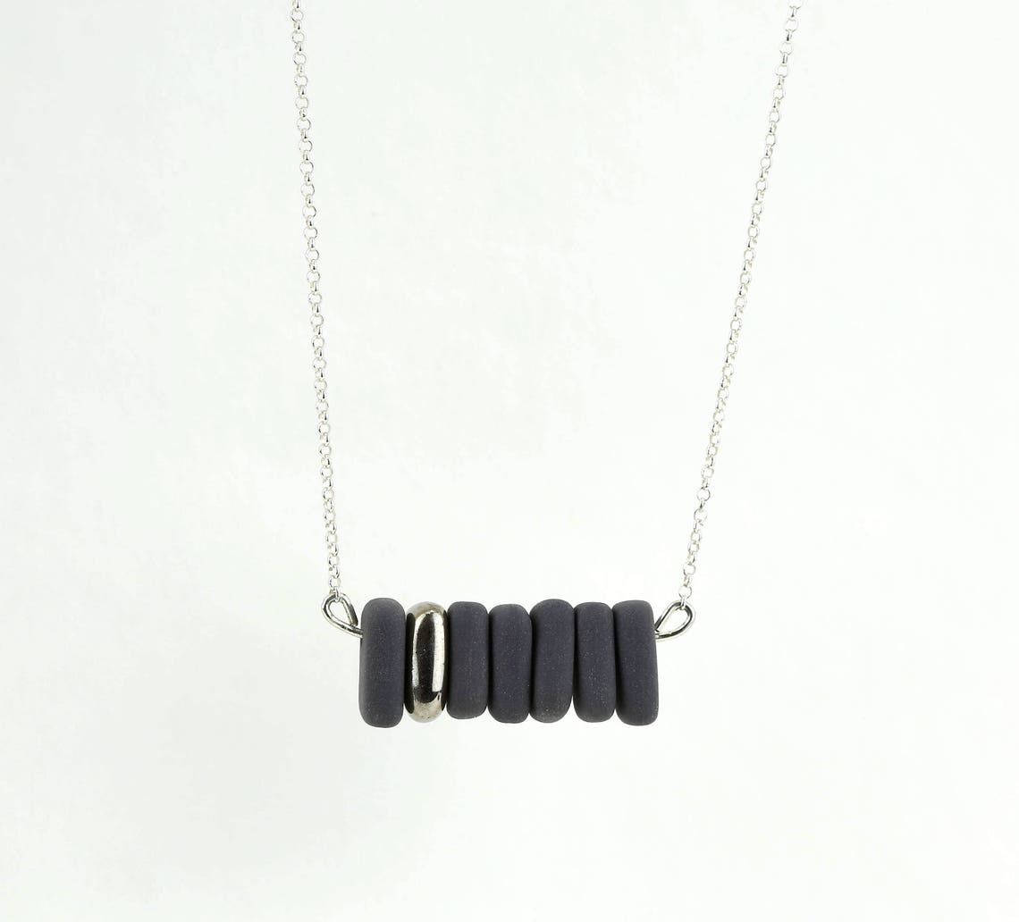Minimalist Abstract Jewel. Ceramic Contemporary Thin Necklace ...