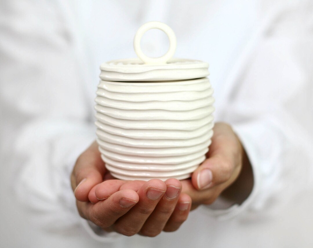 Porcelain Sugar Bowl. Stoneware Sugar Pot. Ceramic White Jar ...