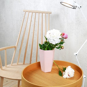 Geometric Minimalist Pink Porcelain Vase.handmade Contemporary Ceramic ...