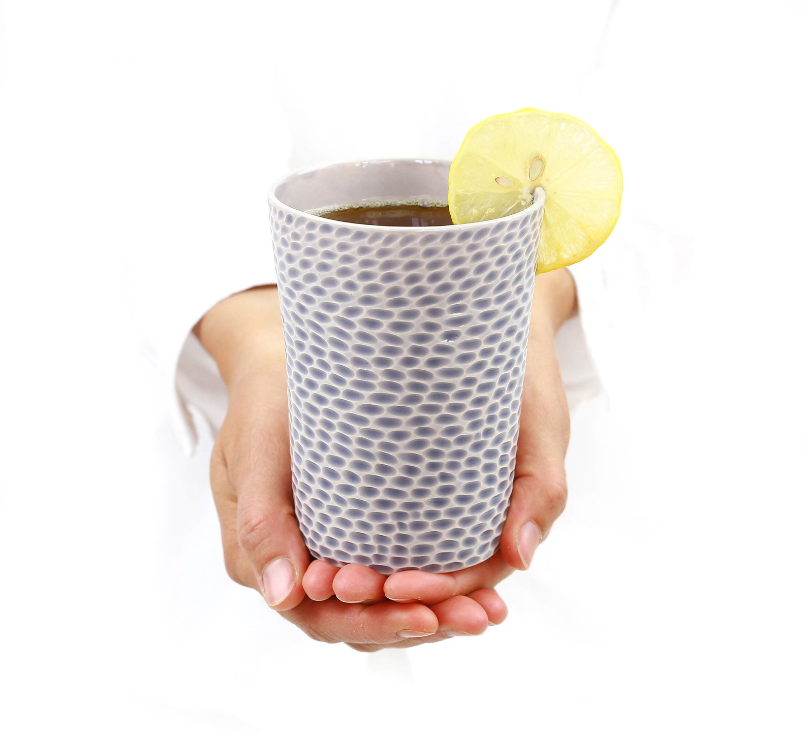 Porcelain Minimalist Coffee Tumbler. Handmade Ceramic Tea Mug ...