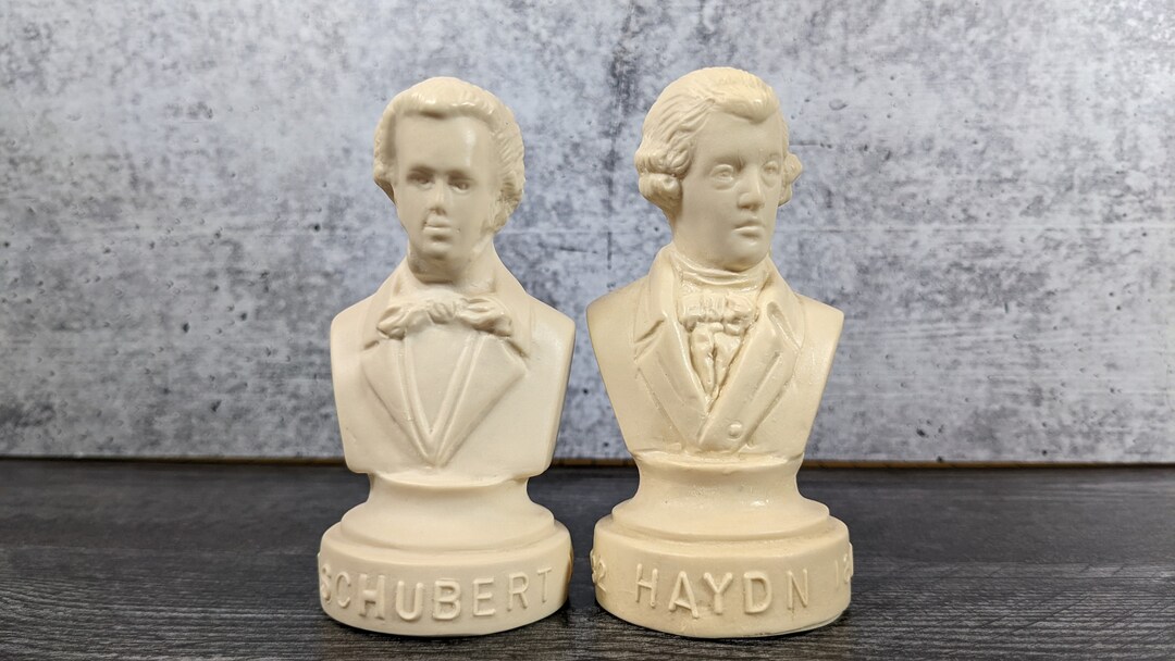 Vintage Halbe Composter Statuettes Schubert or Haydn Busts, Dugan ...