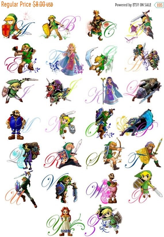 Zelda alphabet Counted Cross Stitch zelda abc Pattern point de | Etsy